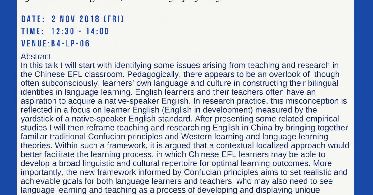 Complexities Of English Curriculum In China Confucianism As Pedagogy 